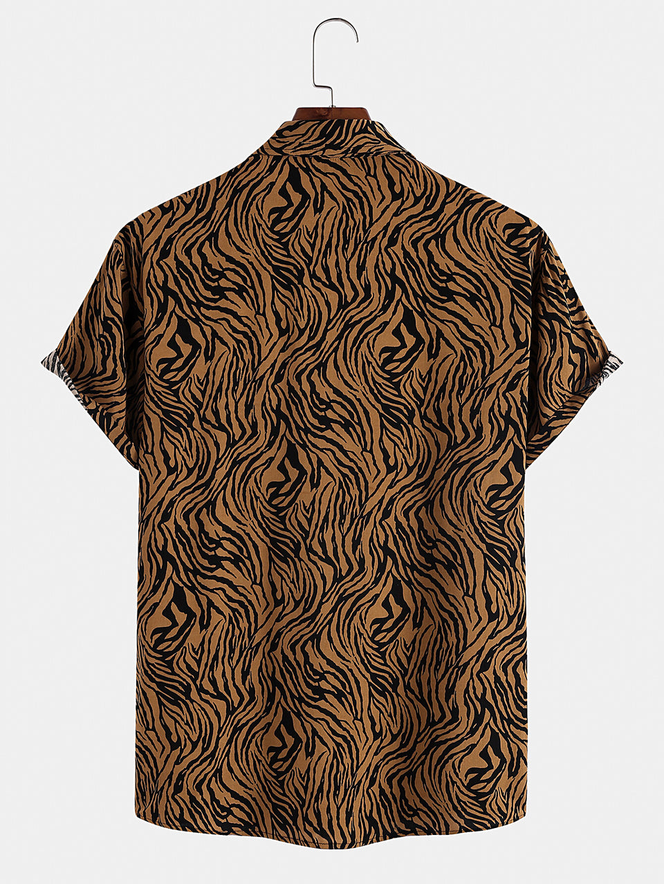 Mens Zebra Print Short Sleeve Button Up Shirt – Alovha